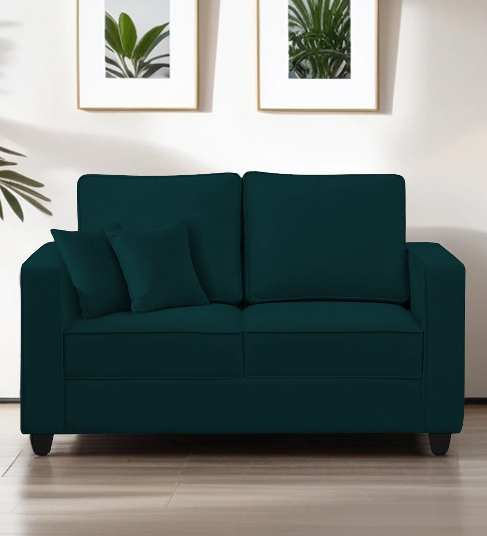 Aristocrat Velvet 2 Seater Sofa in Emerald Green Colour — TREVI FURNITURE