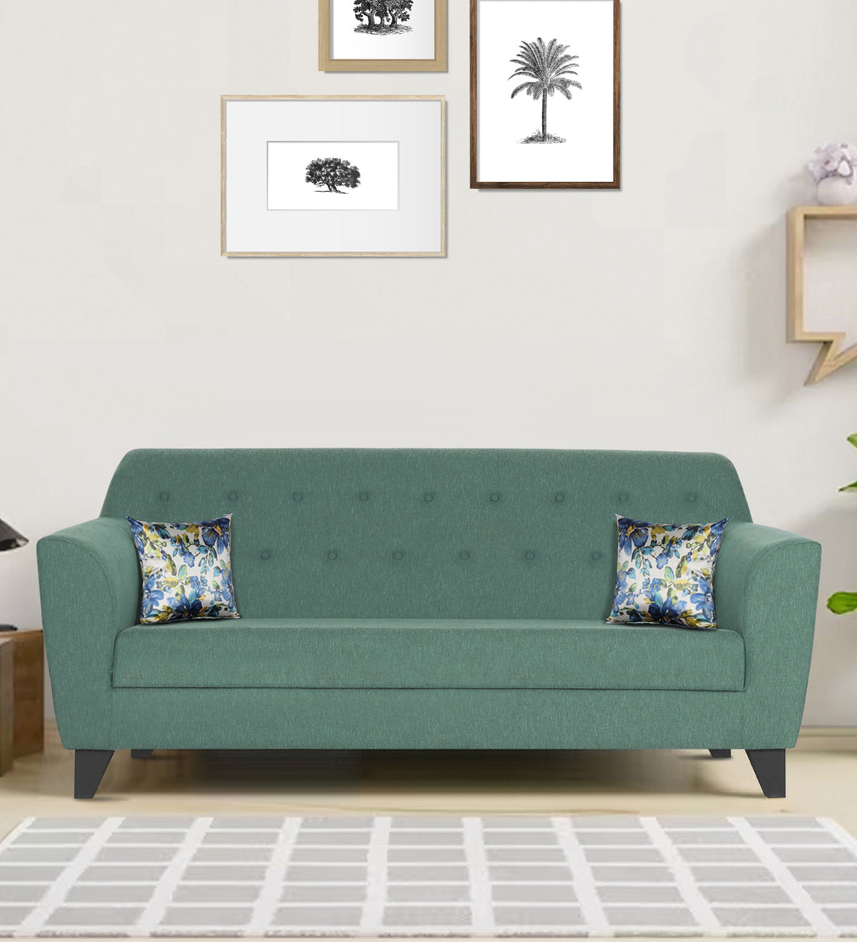 Bali 3 Seater Sofa In Imperial Green Colour — TREVI FURNITURE