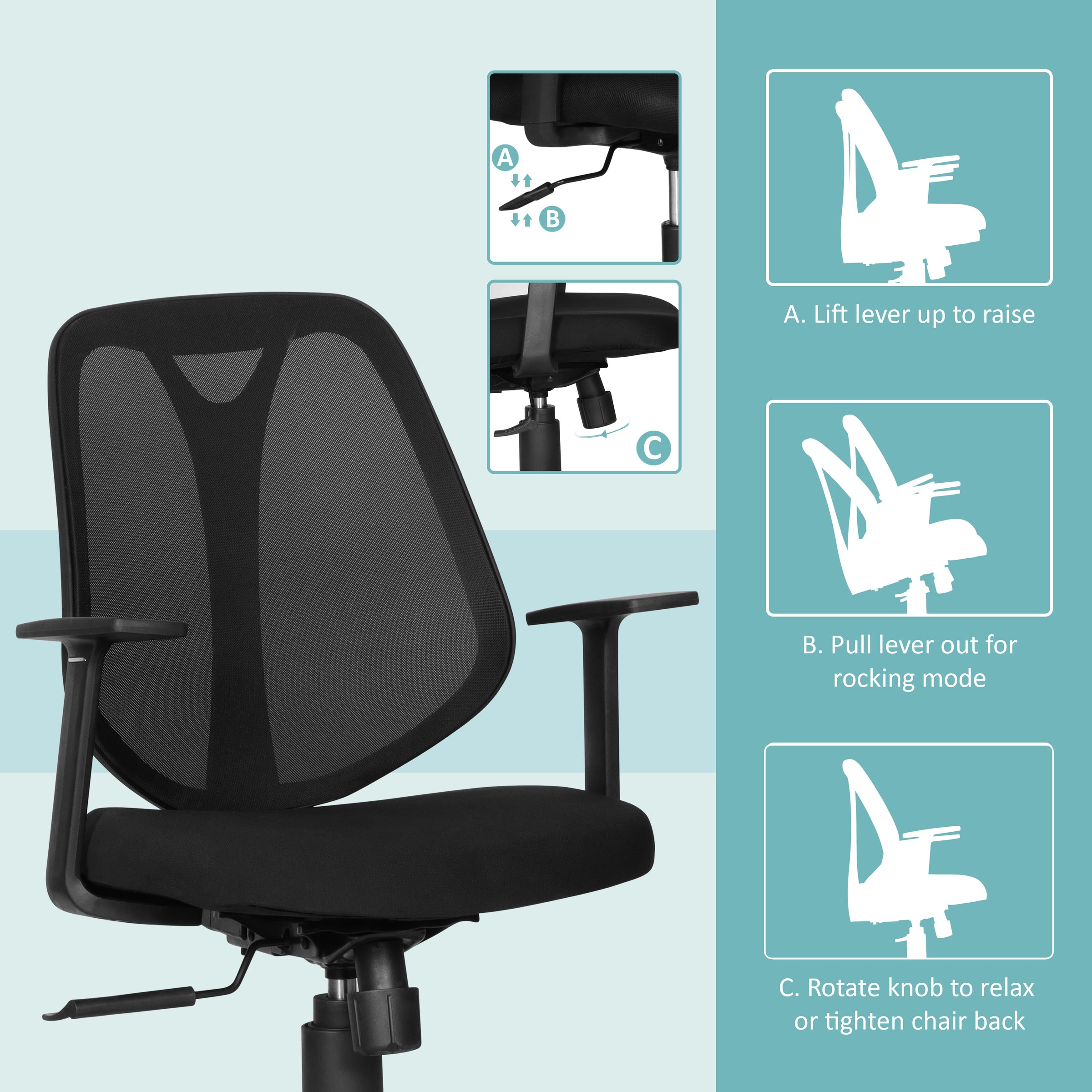 Taurus Ergonomic Office Chair in Black Colour — TREVI FURNITURE