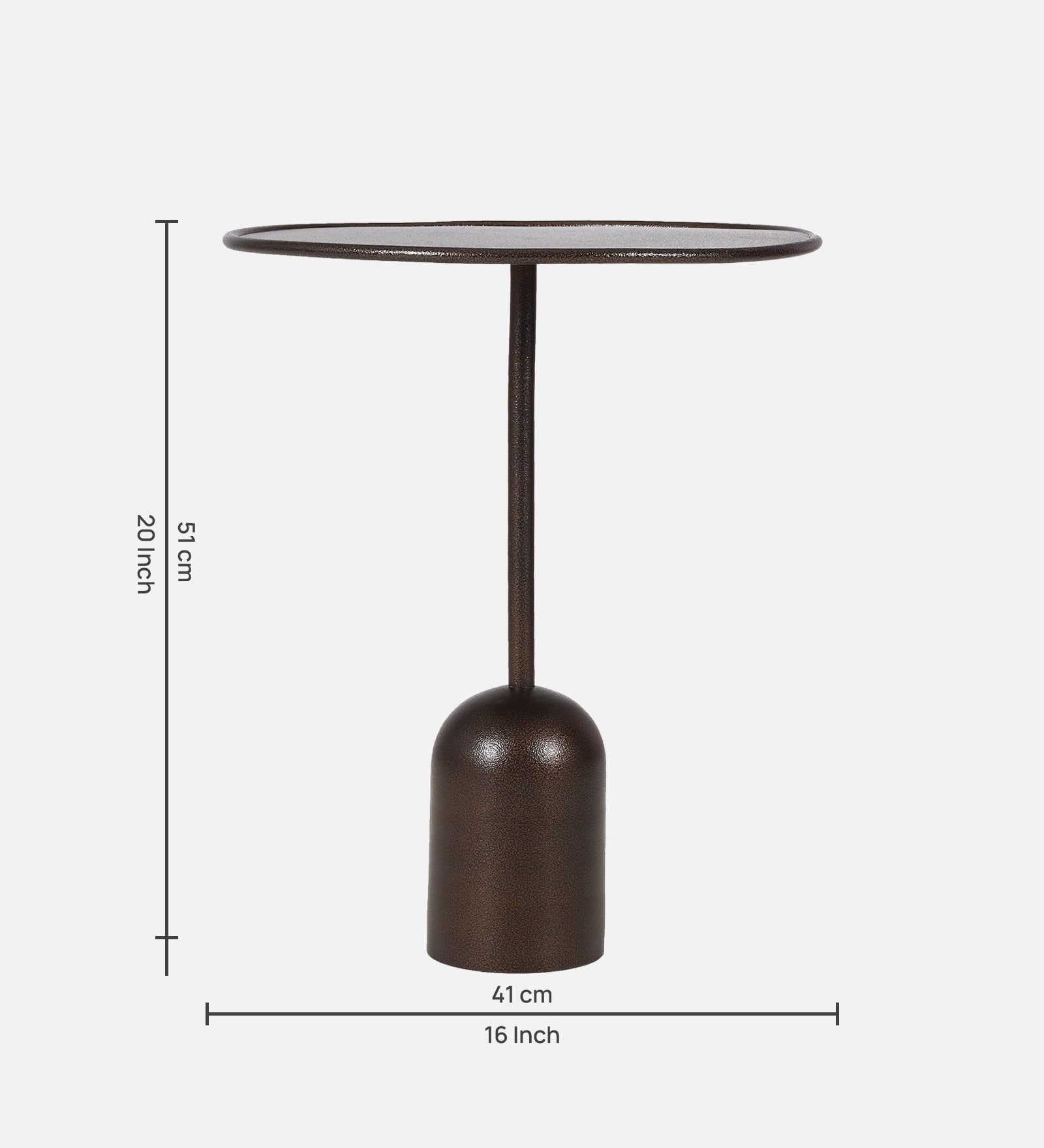 Ellon Iron Side Table In Brown Colour — TREVI FURNITURE