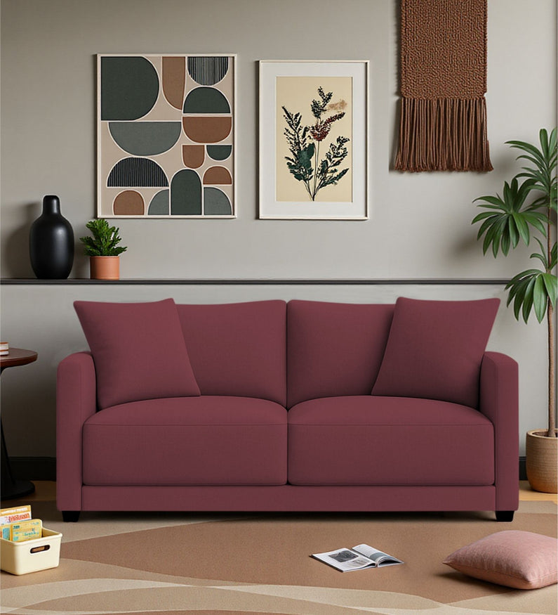 Enchant 2.0 Velvet 2 Seater Sofa In Berry Wine Colour — TREVI FURNITURE