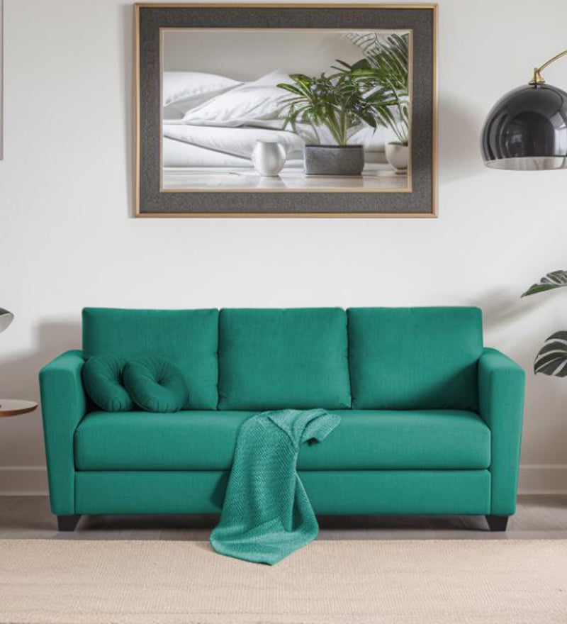 Ethos Fabric 3 Seater Sofa In Cerulean Blue Color — TREVI FURNITURE