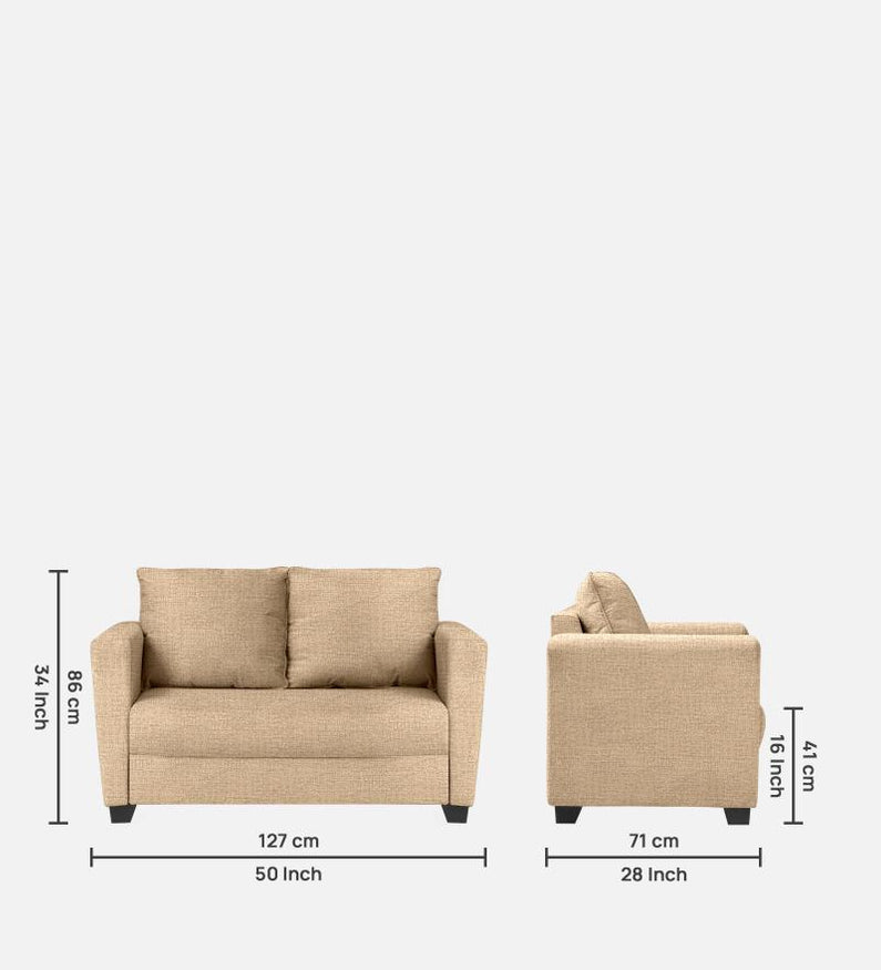 Ethos Fabric 2 Seater Sofa In Neutral Beige Color — TREVI FURNITURE