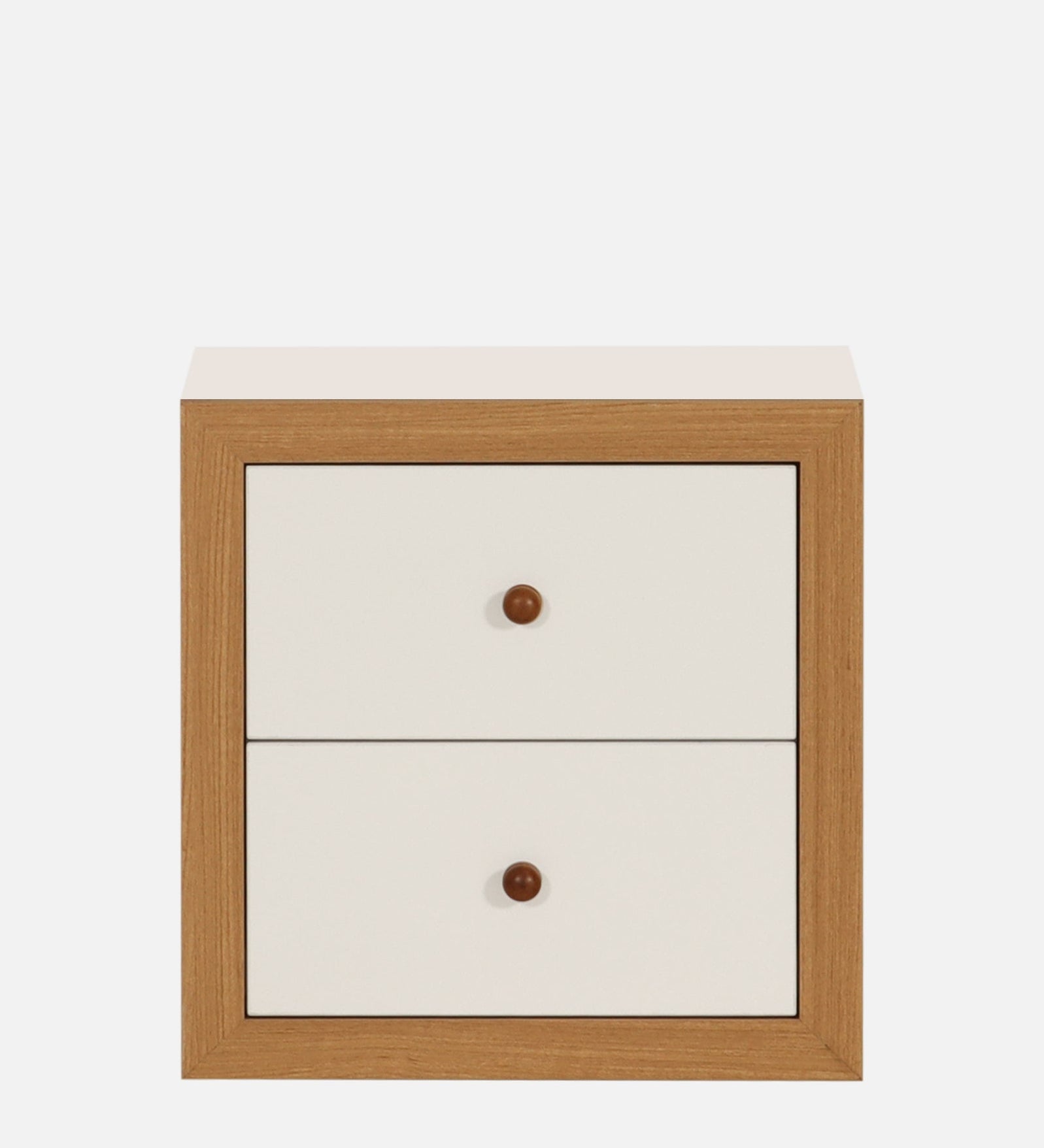 Matrix BedSide Table Urban Teak & Frosty White Colour — TREVI FURNITURE