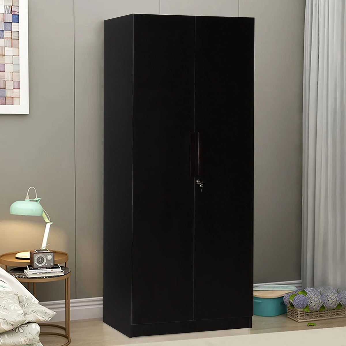 Ozone Engineered Wood 2 Door Wardrobe (Finish Color - Wenge, Knock Dow ...